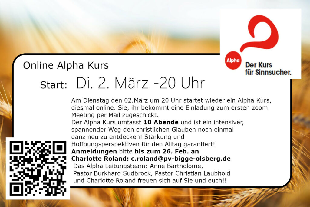 Neuer Alpha Kurs startet - Pastoraler Raum Bigge-Olsberg